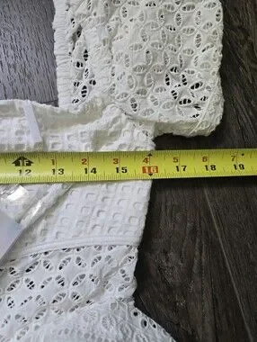 Self-Portrait | Tops | New Self Portrait Cotton Borderie Peplum Top ...